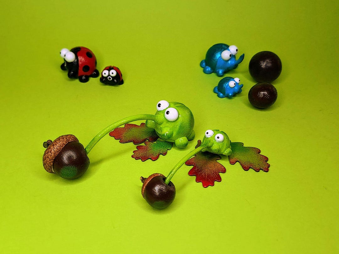 Wooden Cute, Tiny Bug/insect/beetle Figurine: Ladybug, Weevil, Acorn ...