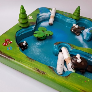 Wooden Water Habitat/diorama/playscape/playset, River, Pond/lake/pool ...