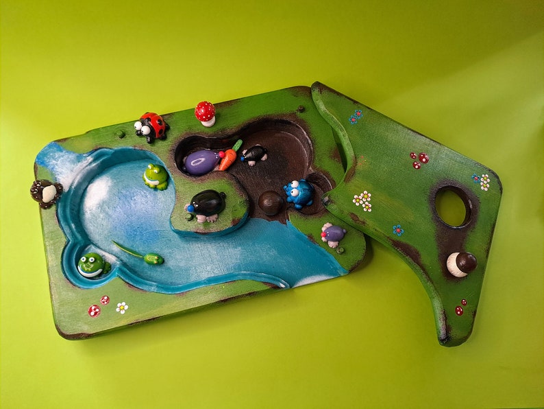 Medium Size Wooden Burrow/shelter model C, With a Pond/lake/lagoon/pool ...