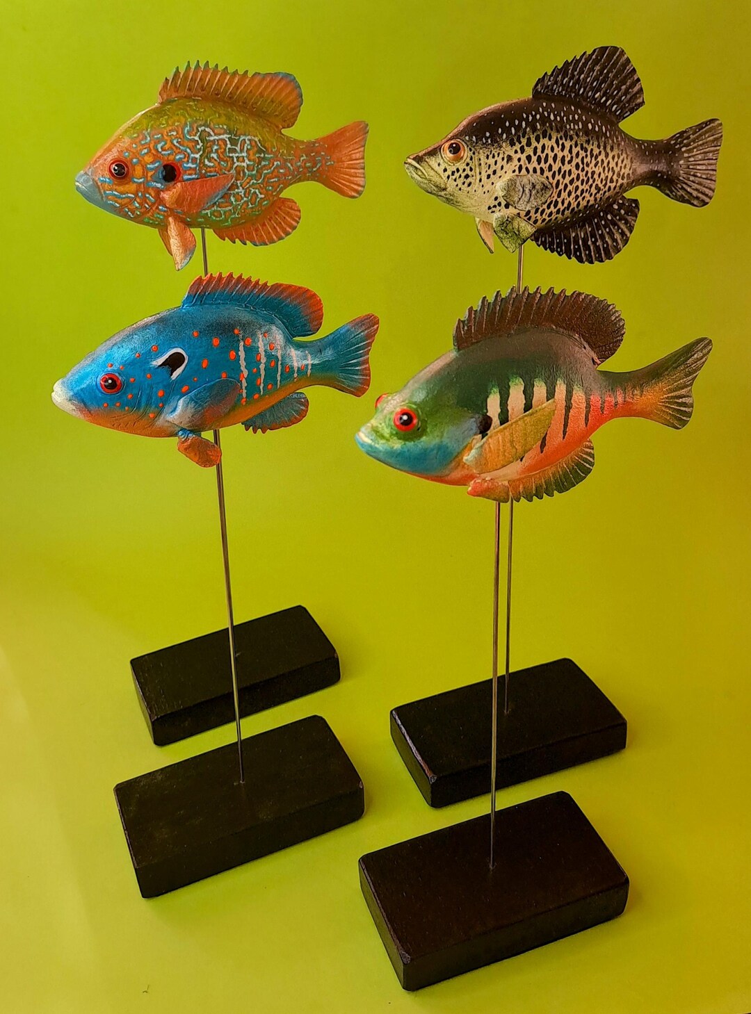 Wooden Fish, Carved Panfish, Sunfish: Lepomis orange Spotted ...
