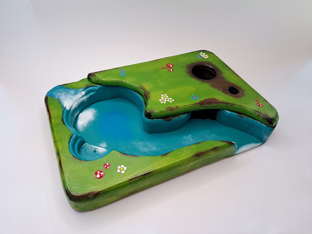 Medium Size Wooden Burrow/shelter model C, With a Pond/lake/lagoon/pool ...