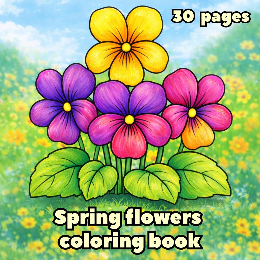 Spring Flowers Coloring Book Printable PDF | Floral Coloring Pages for ...