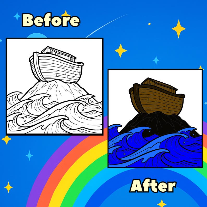 The Story of Noah | A Bible Coloring Book | Printable Christian ...