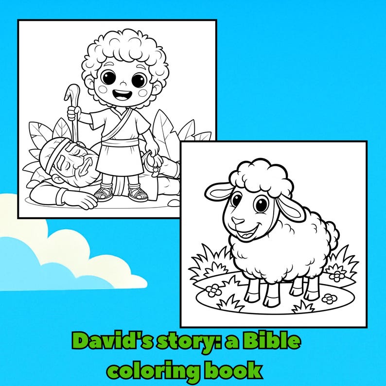 David's Story: a Bible Coloring Book | 12 Printable Pages of David’s ...