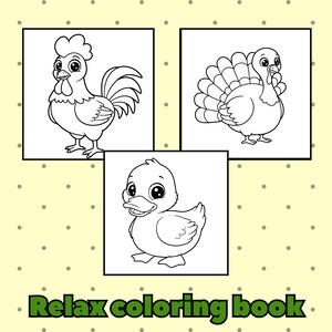 Farm Animal Coloring Pages PDF | 10 Cute Farm Animals With Faces - Etsy