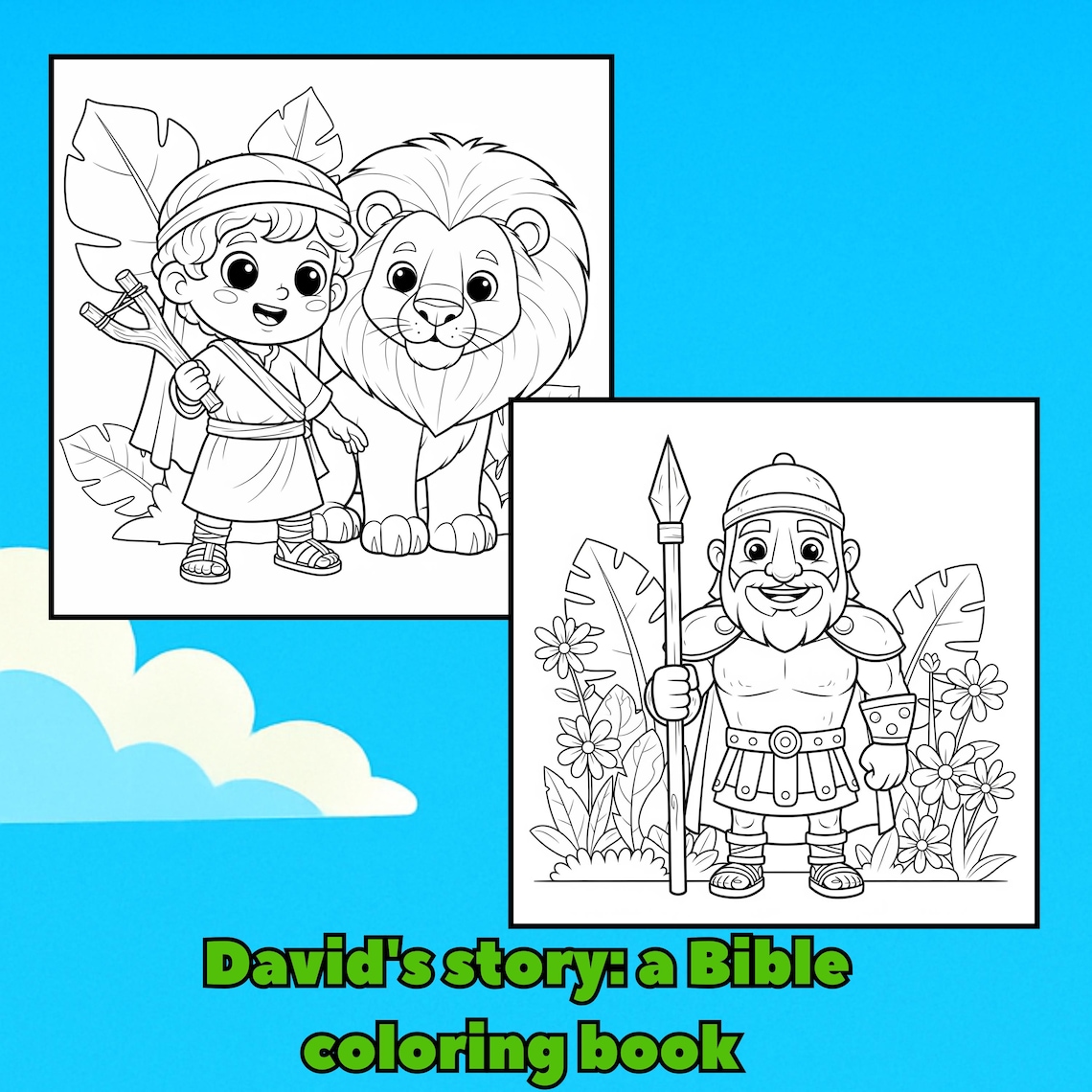 David's Story: a Bible Coloring Book | 12 Printable Pages of David’s ...