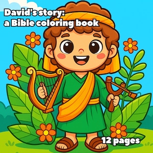David's Story: a Bible Coloring Book | 12 Printable Pages of David’s ...