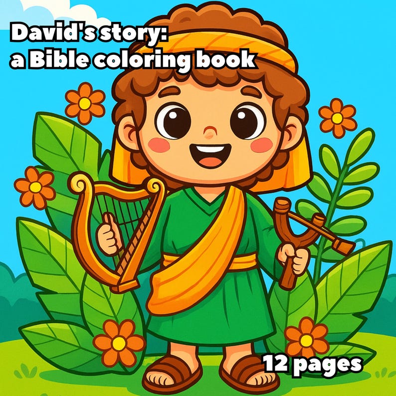 David's Story: a Bible Coloring Book | 12 Printable Pages of David’s ...