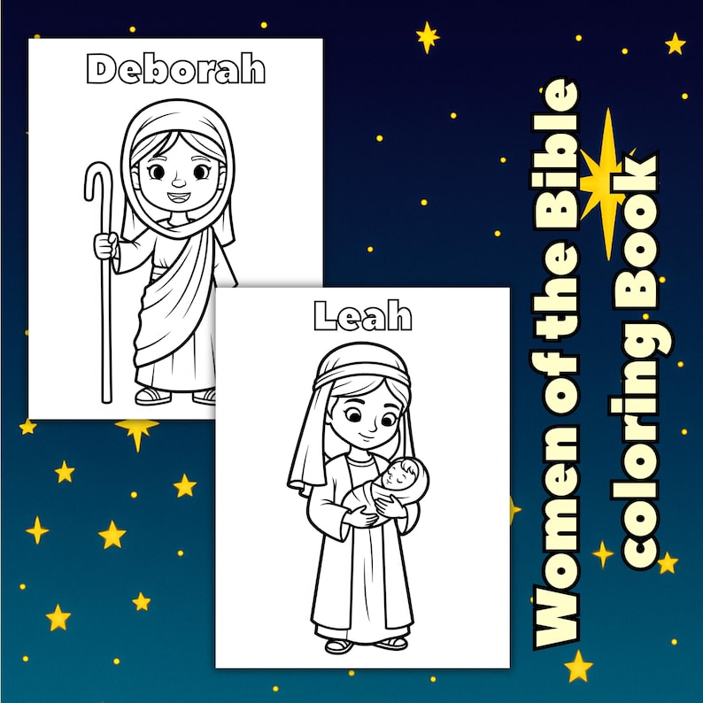 Women of the Bible Coloring Book | Sunday School Printable Coloring ...