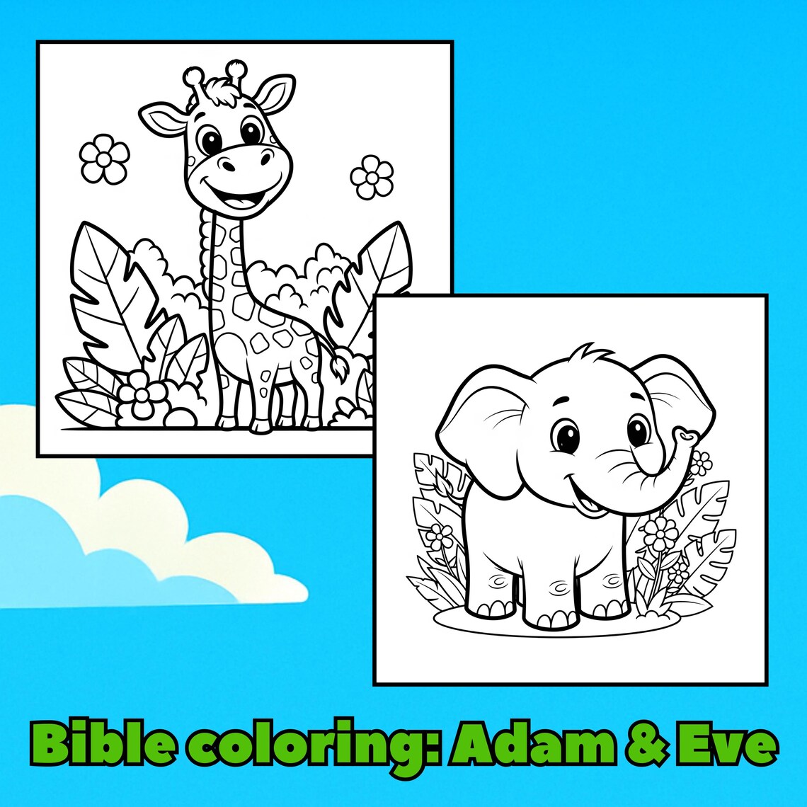 Adam and Eve Coloring Book | Bible Story Printable | 10 Pages for Kids ...