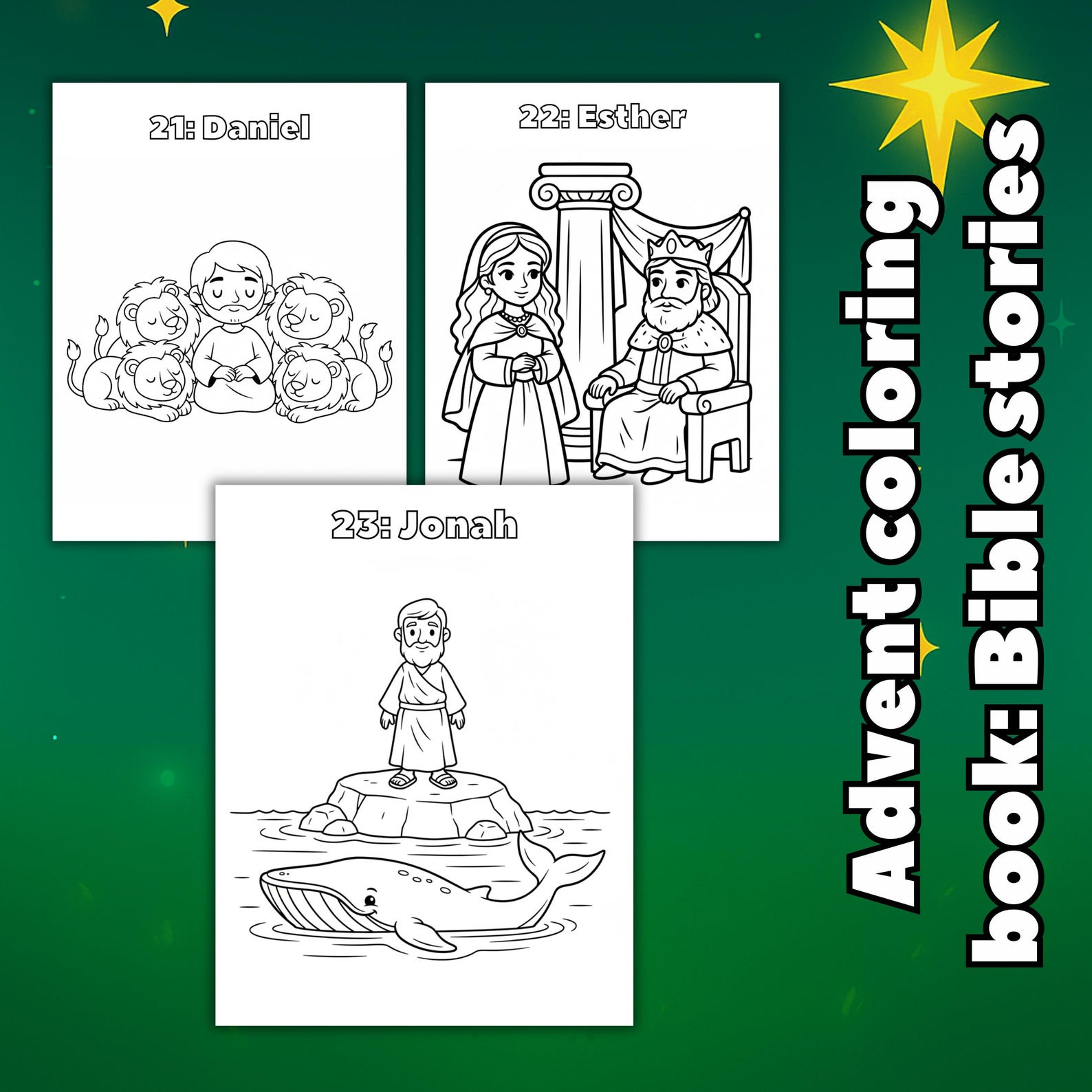 Advent Coloring Book: Bible Stories for Christmas | 25 Printable Pages ...