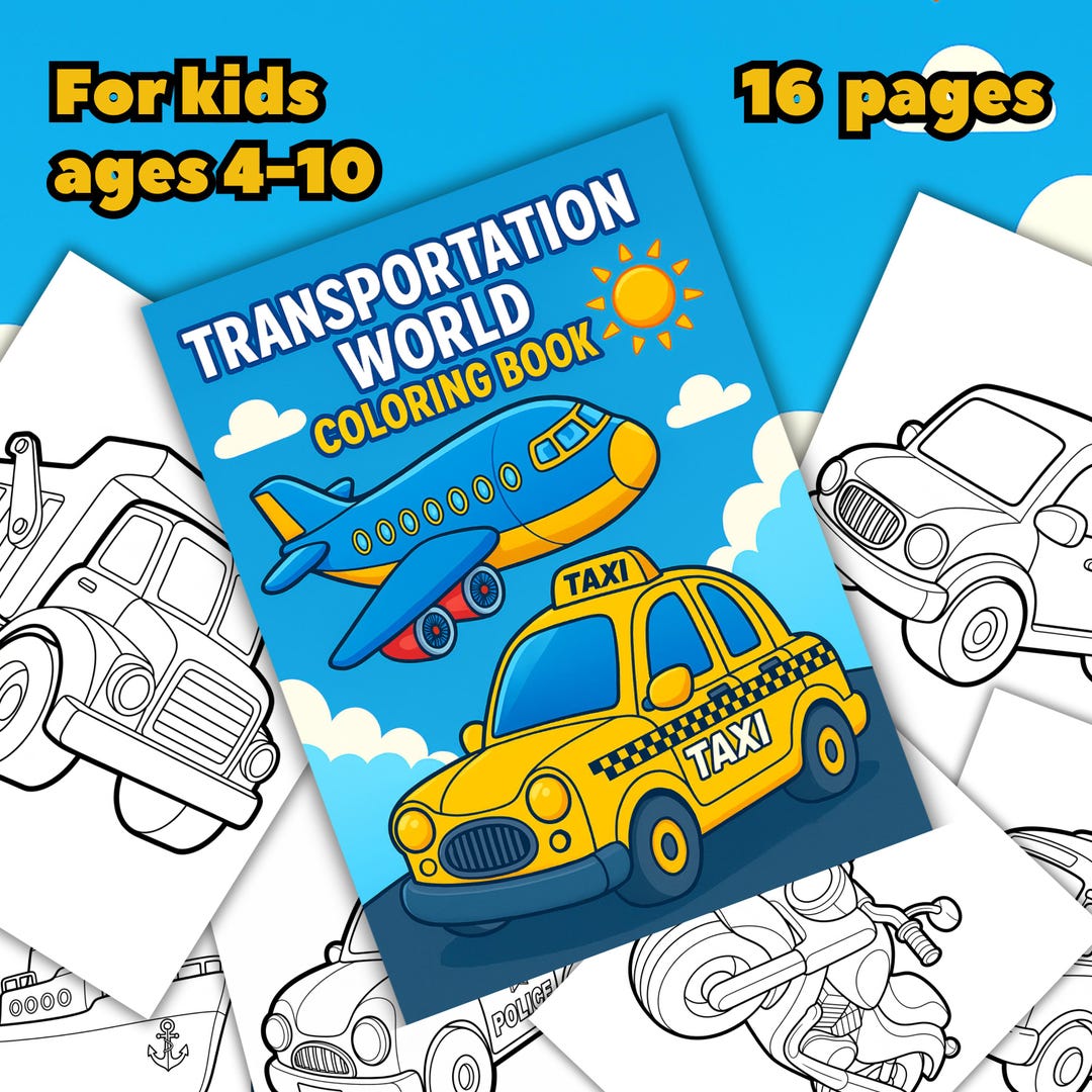 Transportation Coloring Pages | 16 Fun Printable Vehicle Designs for ...