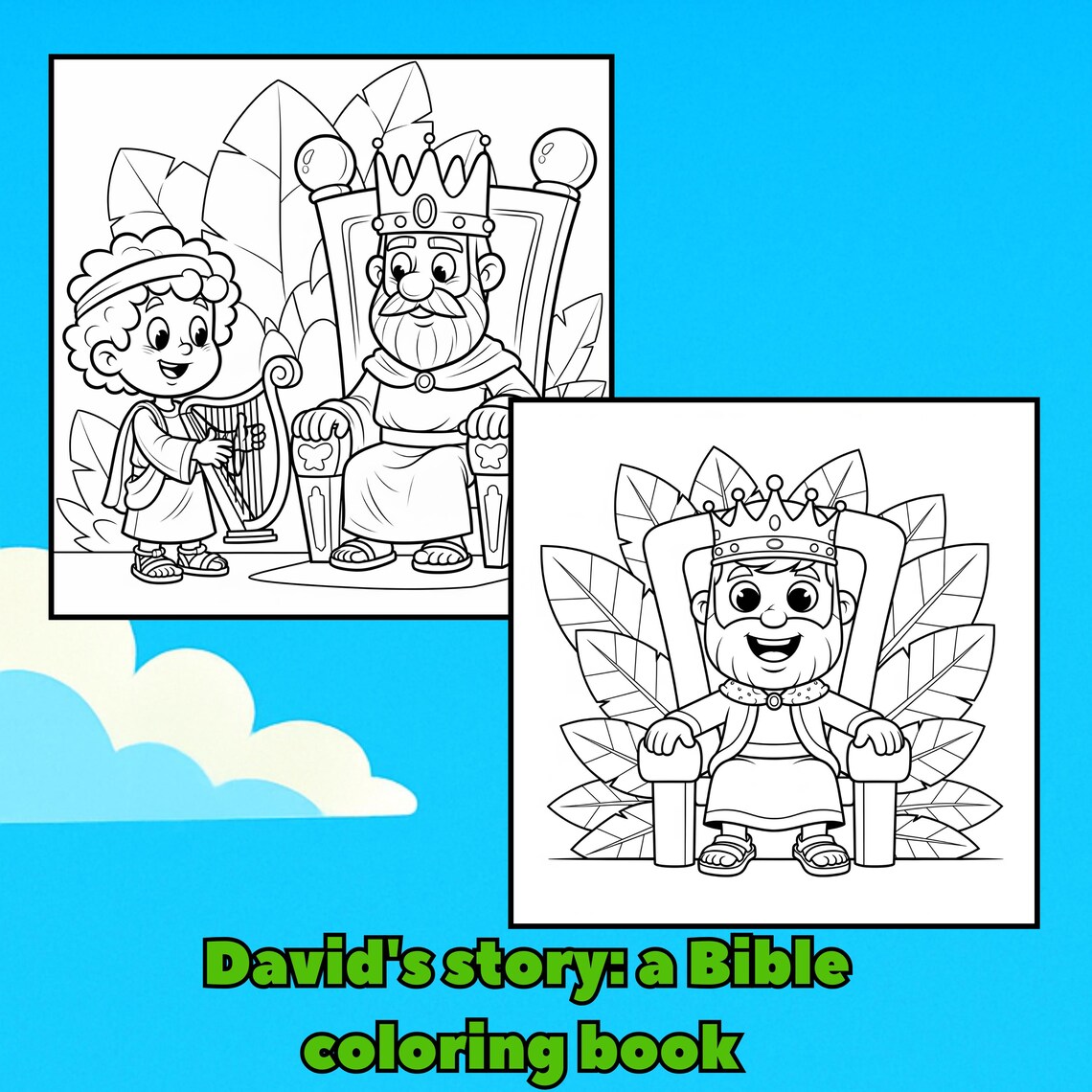 David's Story: a Bible Coloring Book | 12 Printable Pages of David’s ...