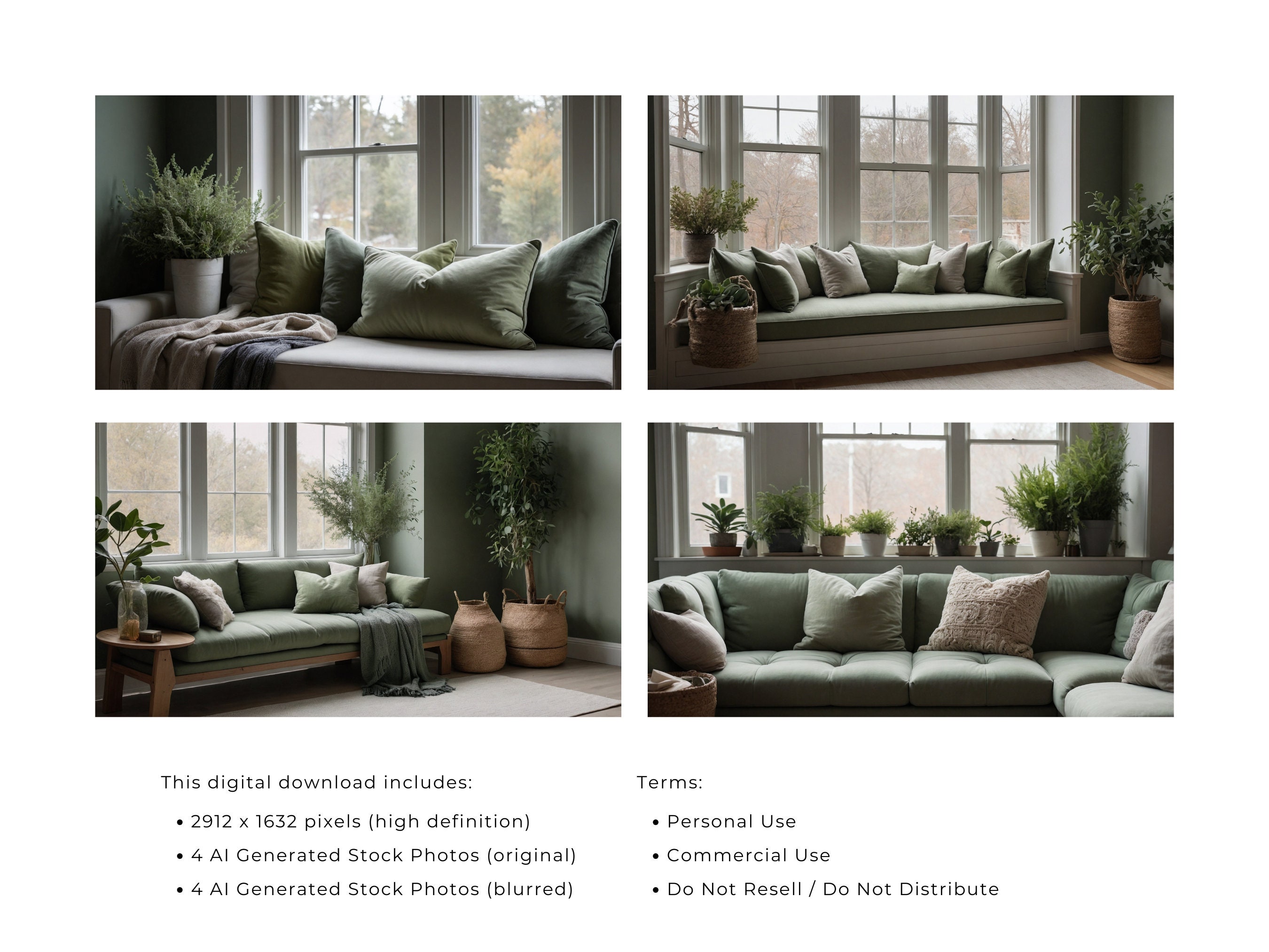 Sage Green Cozy, Windowseat Zoom Home Office Background, Professional ...