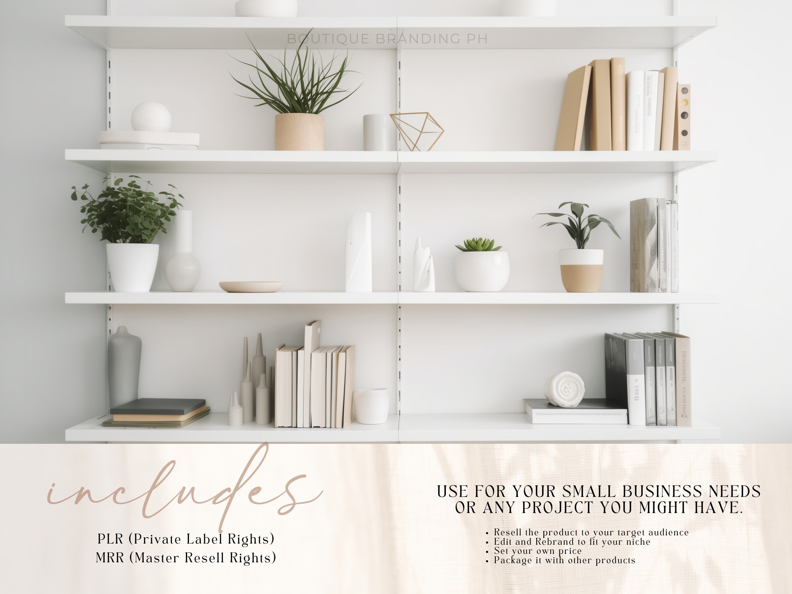 Modern White Shelves Virtual Backgrounds, Minimalist Home Office ...