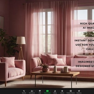 Pink Cozy, Living Room Zoom Home Office Background, Professional ...