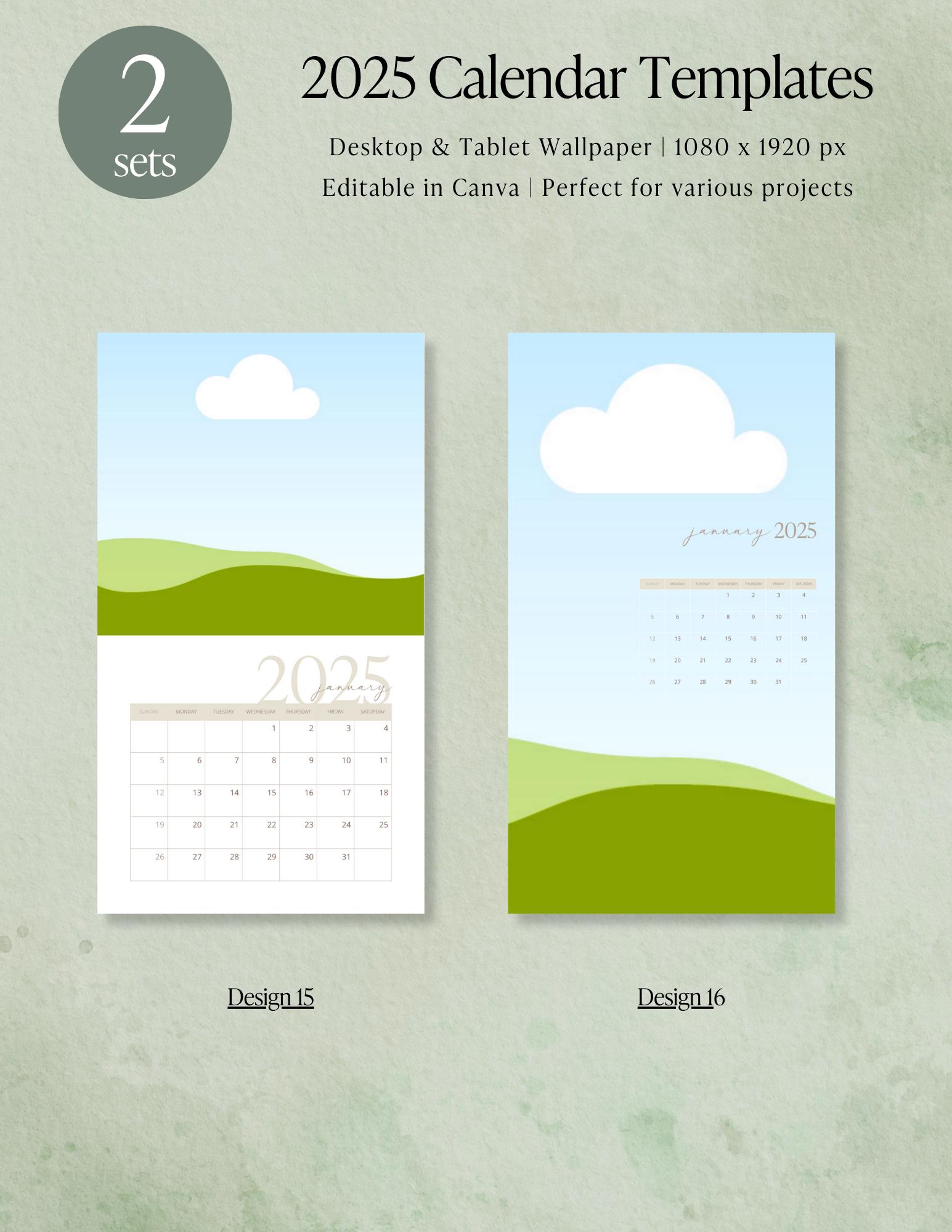 Editable 2025 Calendar Templates, Fully Editable, Personalize in Canva ...