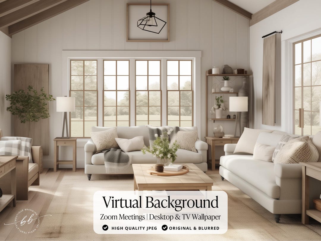 Modern Farmhouse Aesthetic, Zoom Home Office Background, Professional ...
