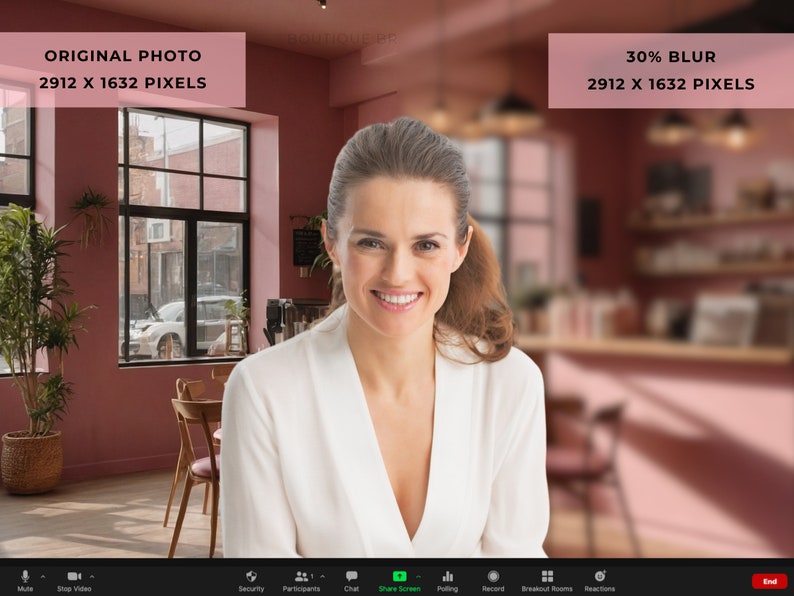 Pink Cafe Virtual Backgrounds, Aesthetic Zoom, Home Office (digital ...