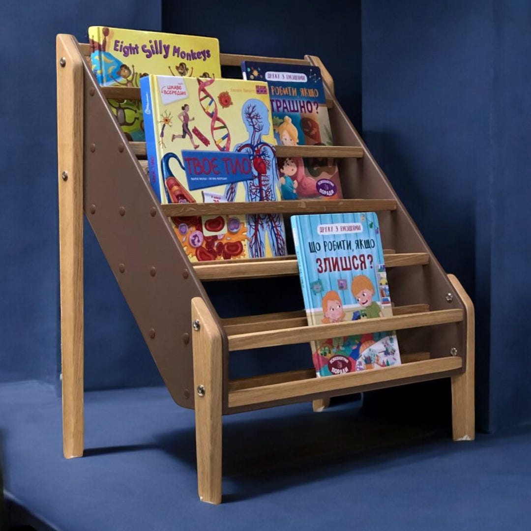 Book Stand, Bookshelf, 5-tier Bookshelf, Handmade Bookshelf, Children's ...
