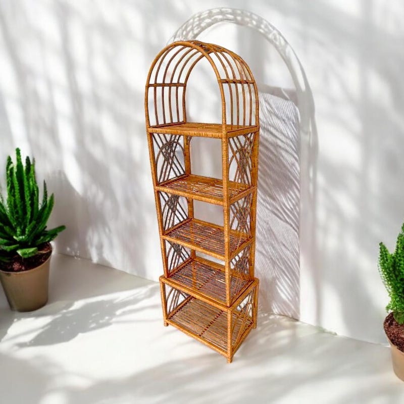 Rattan Bookcase - Etsy