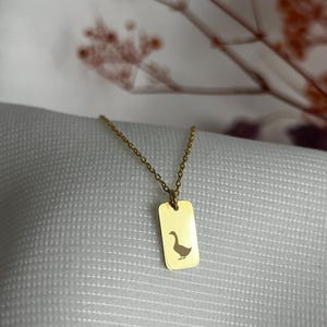 Goose Tag Necklace • 925 Sterling Silver, Animal Jewelry - Etsy