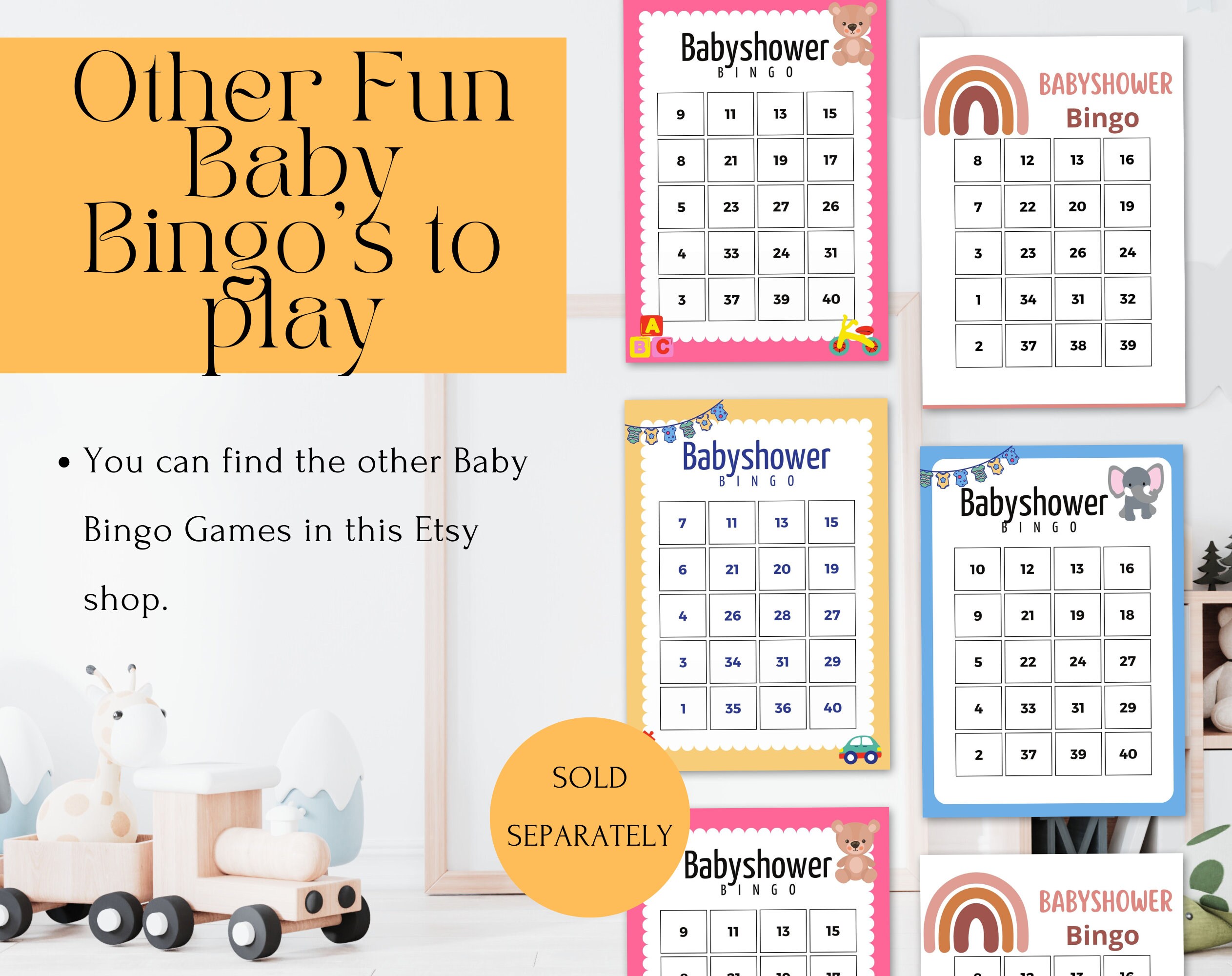 Interactive Boy Baby Shower Game: Printable Baby Bingo With 30 Unique ...
