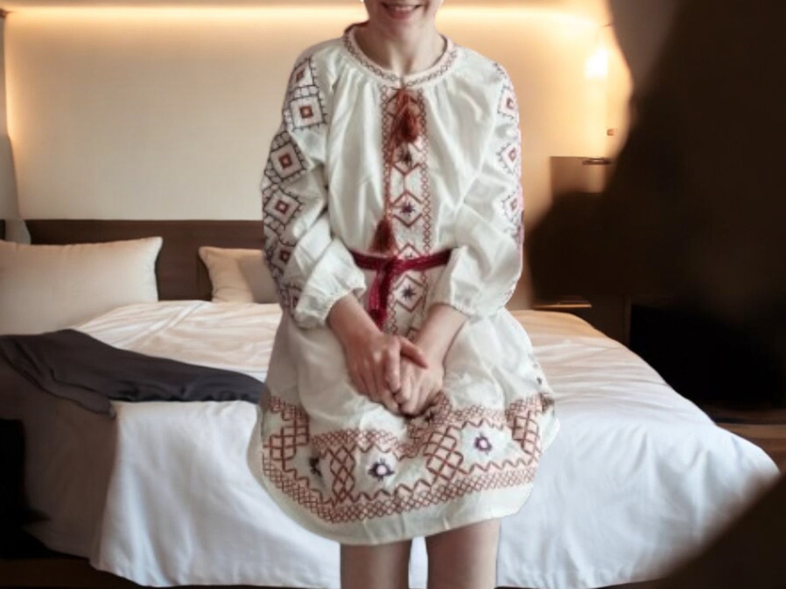 Women's Boho Dress | Loose Puff Sleeves | Fashionable Lace-up Clothing ...