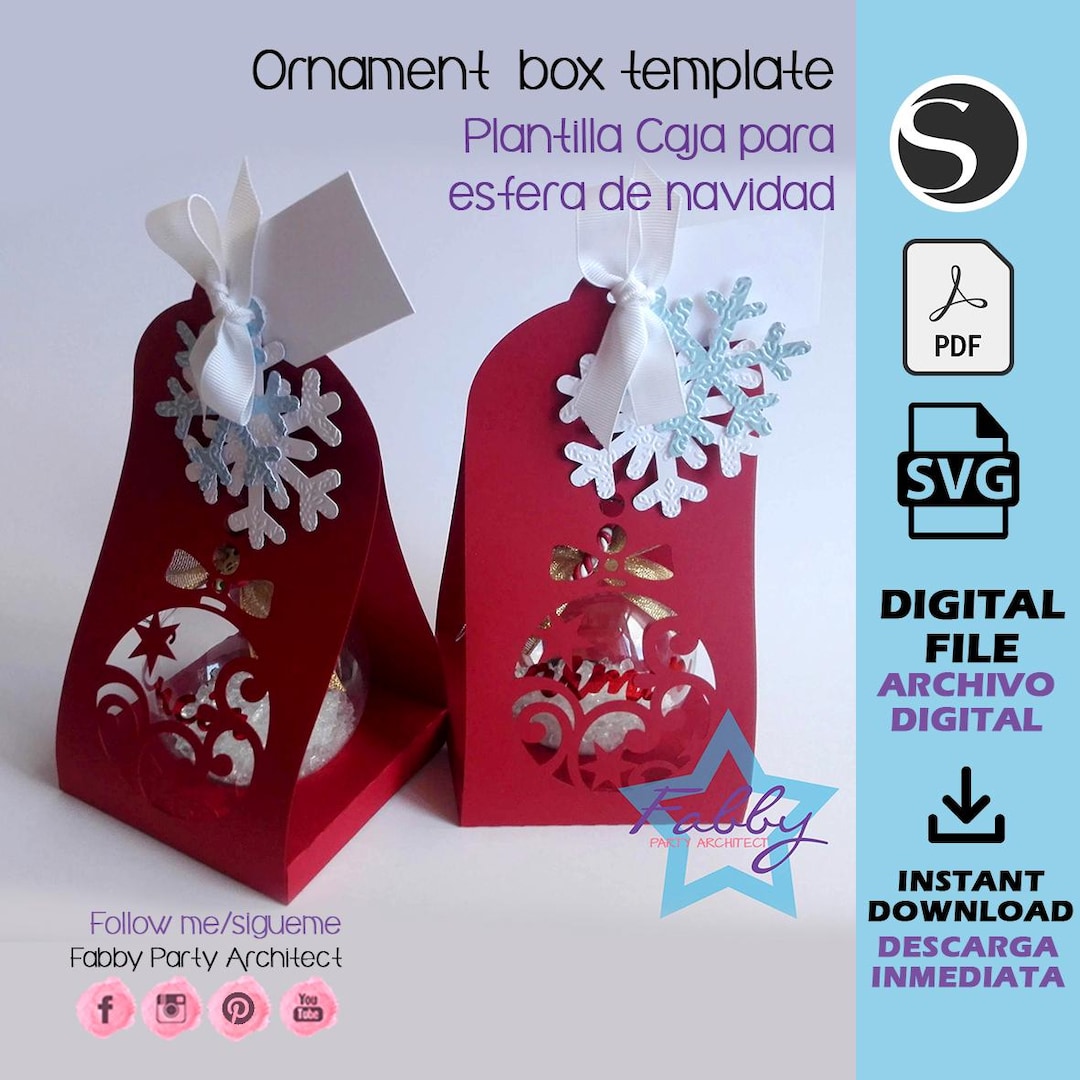 Christmas Ornament Box Template 8CM / SVG, STUDIO, PDF - Etsy