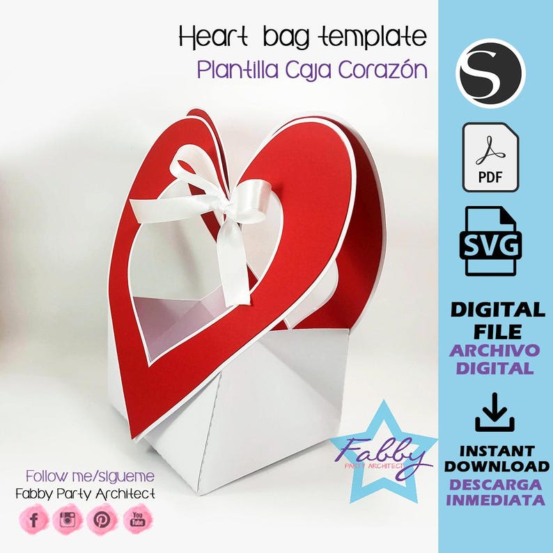 HEART BOX TEMPLATE / Svg, Studio, Pdf. - Etsy