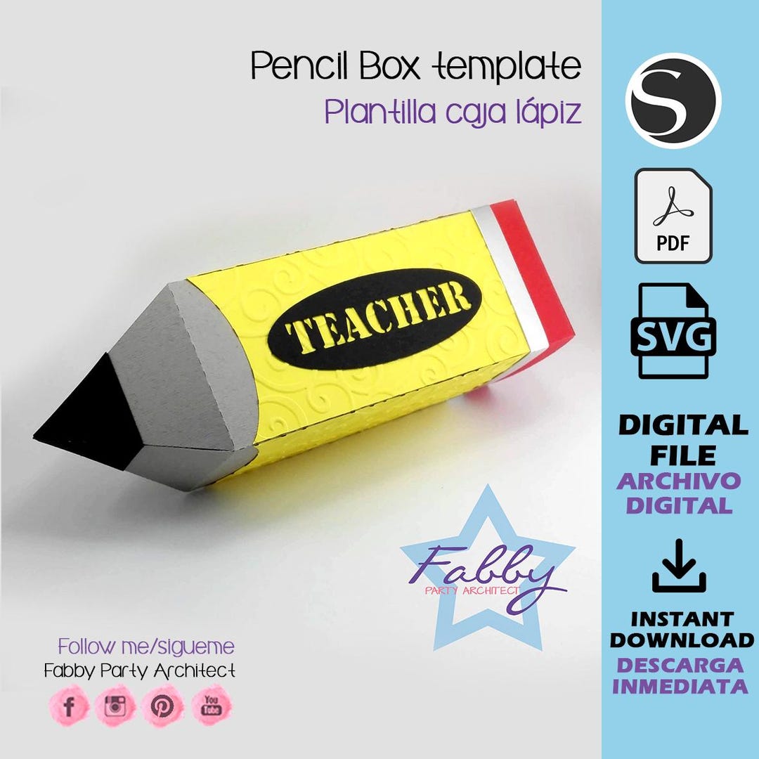 Pencil Box Template / SVG, PDF, Silhouette Studio - Etsy