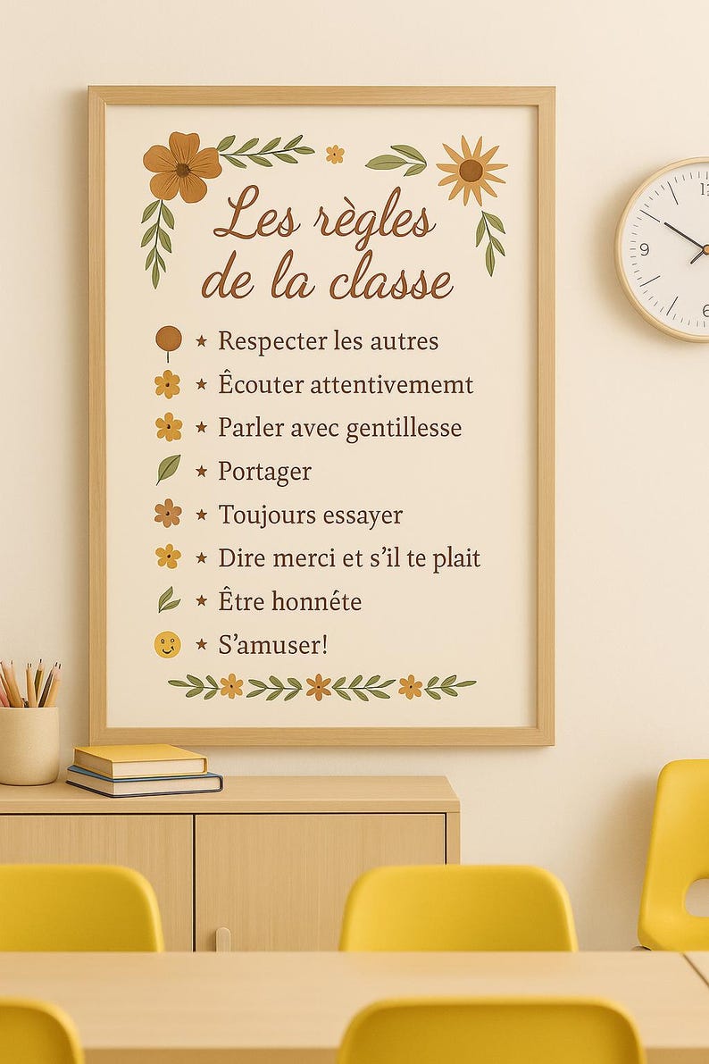 Classroom Rules Poster – Printable Educational Poster – Classroom ...