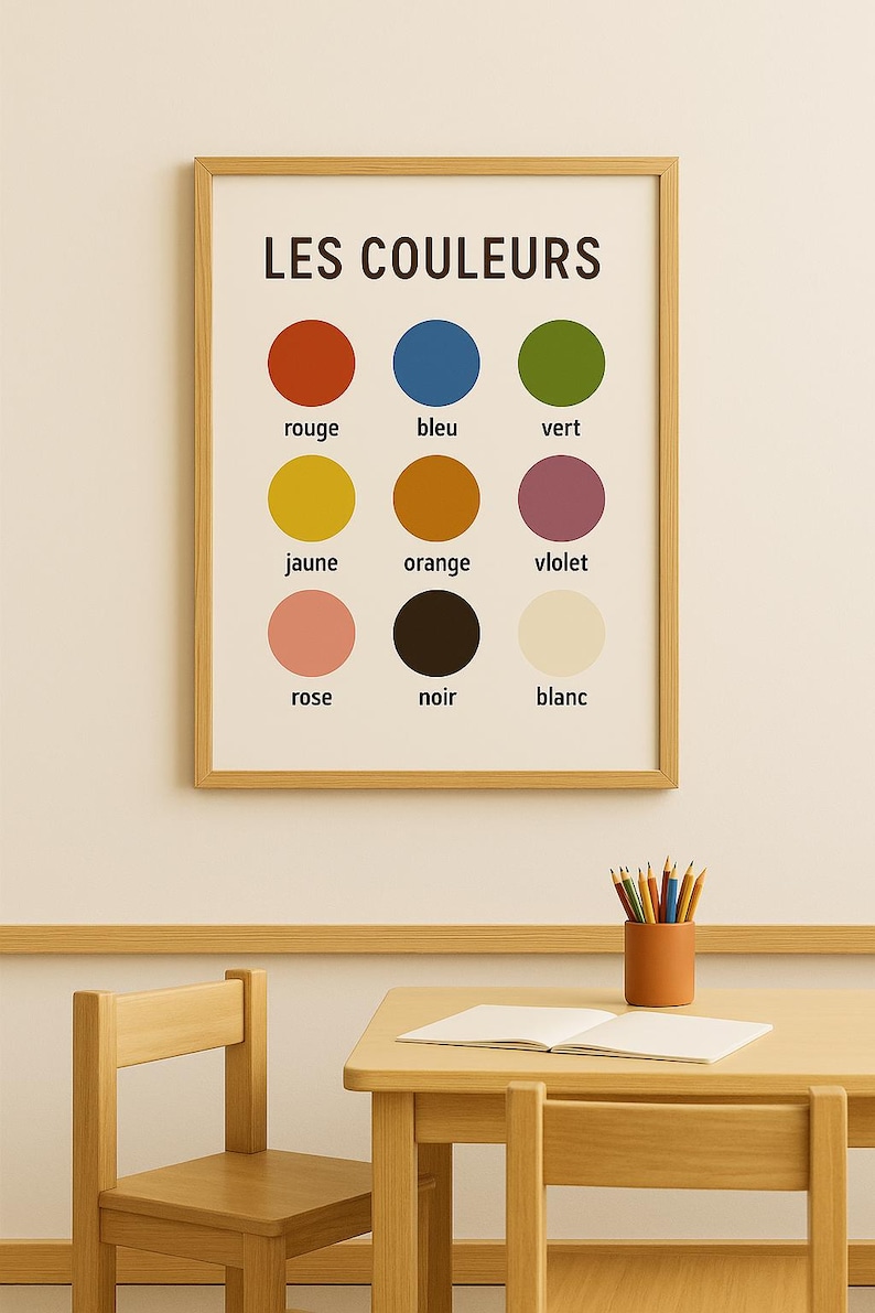 French Colors Poster to Print – Educational Poster A4 A3 Montessori ...