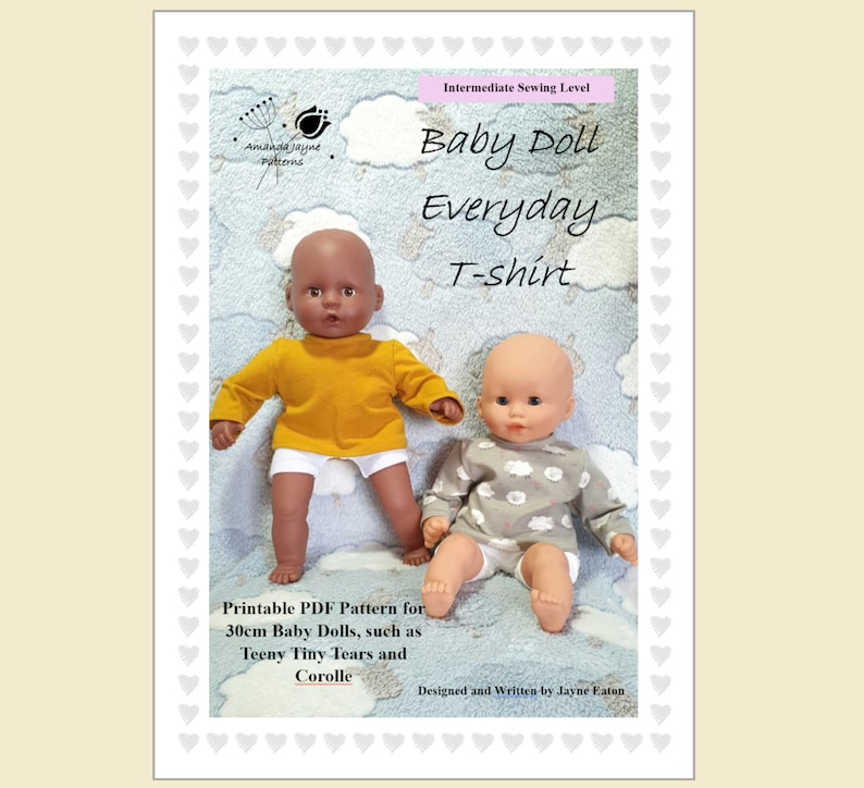 T-shirt Sewing Pattern for a 30cm Baby Doll Such as Corolle or Teeny ...