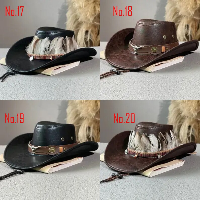20 Styles of Cowboy Hats With Ribbons, Party Hats, Westernized Desert ...