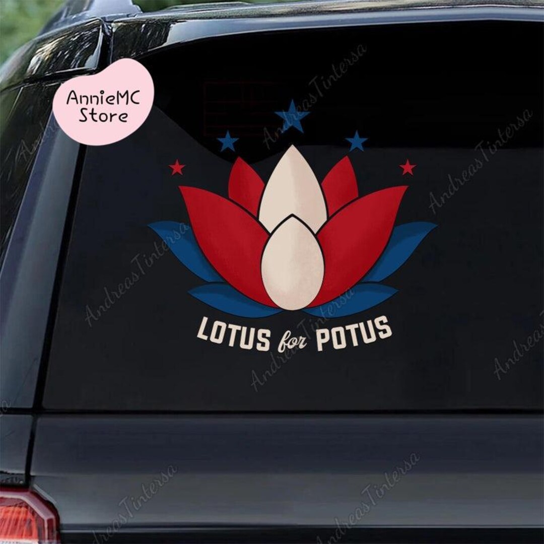 Harris Democrat 2024 Car Decal, Lotus for Potus Kamala Harris ...