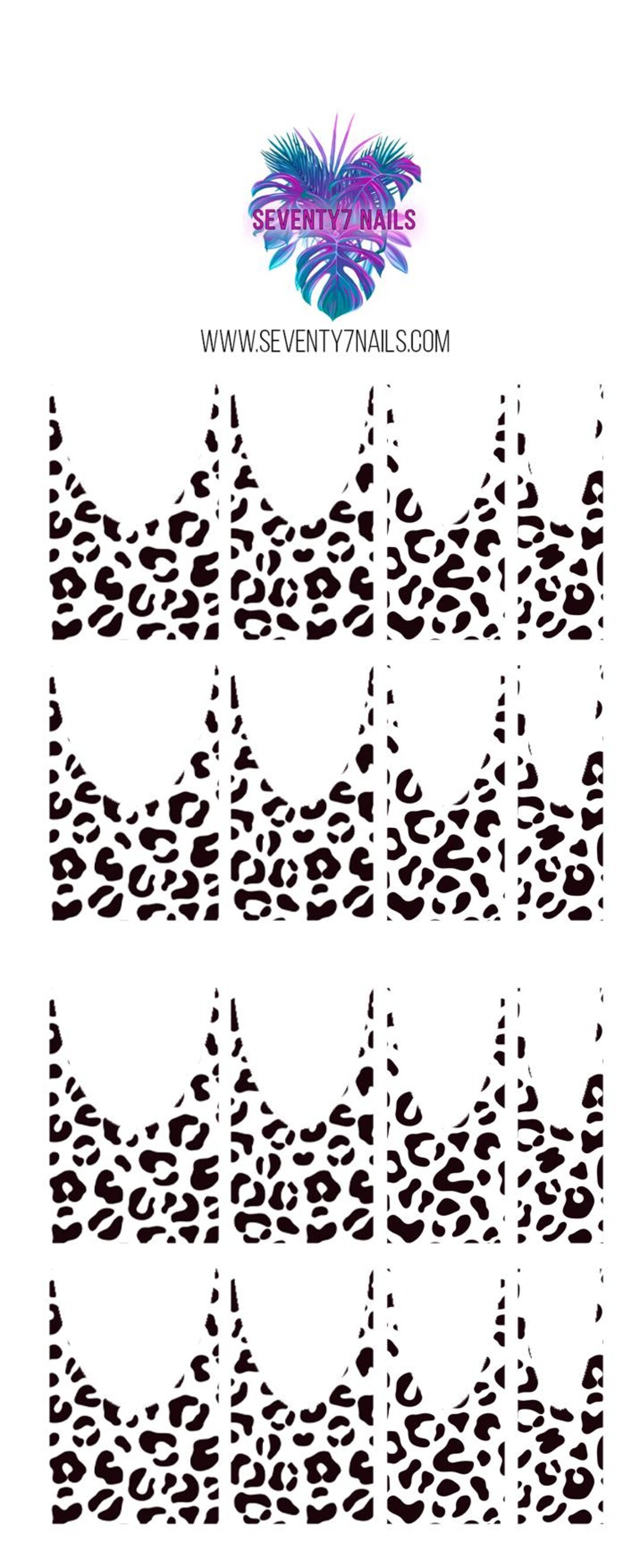 Clear Leopard French Tip Nail Decals | Waterslide Nail Art | Handmade ...