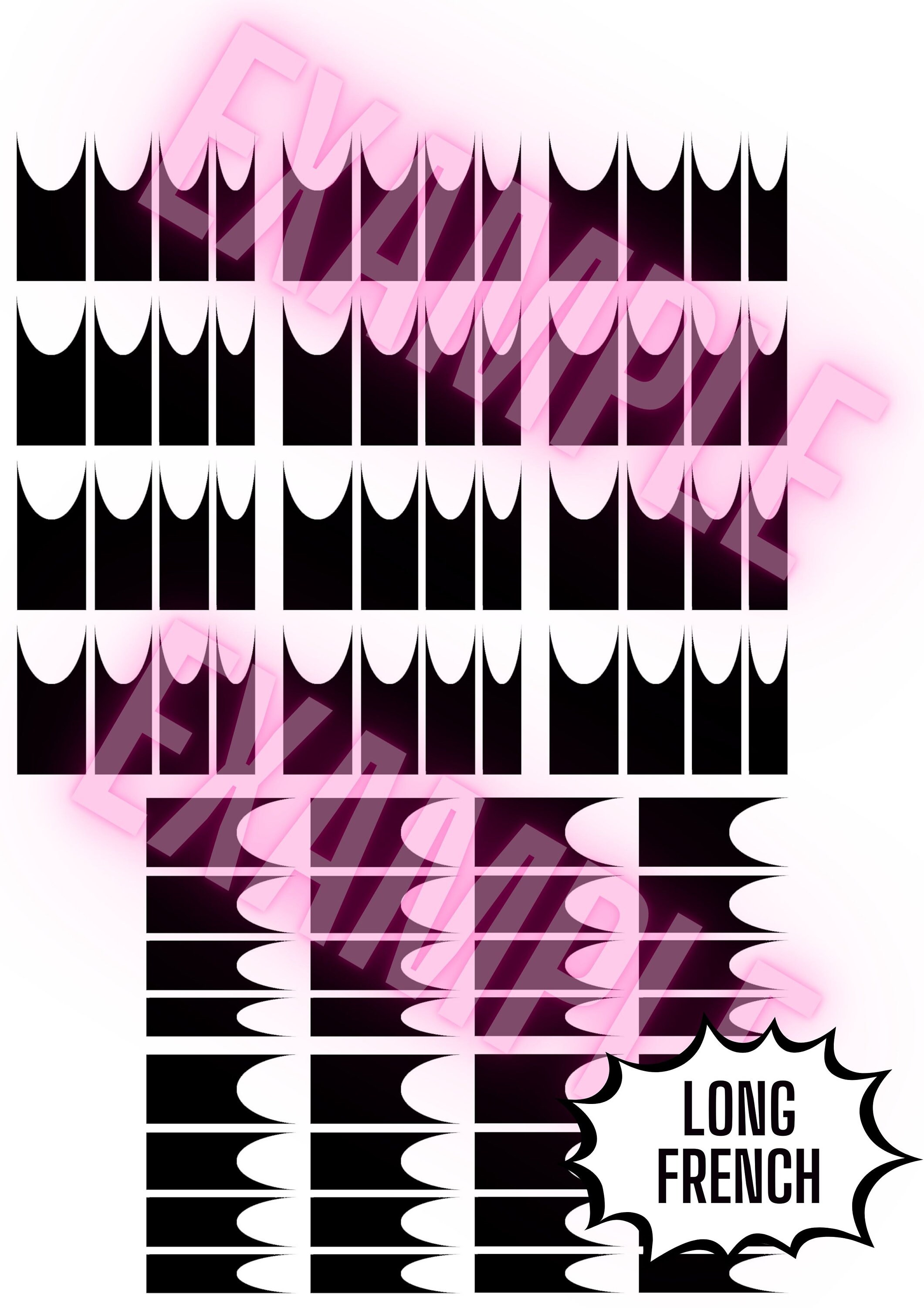 Waterslide Nail Decal Template | Canva Template | Printable Decals ...