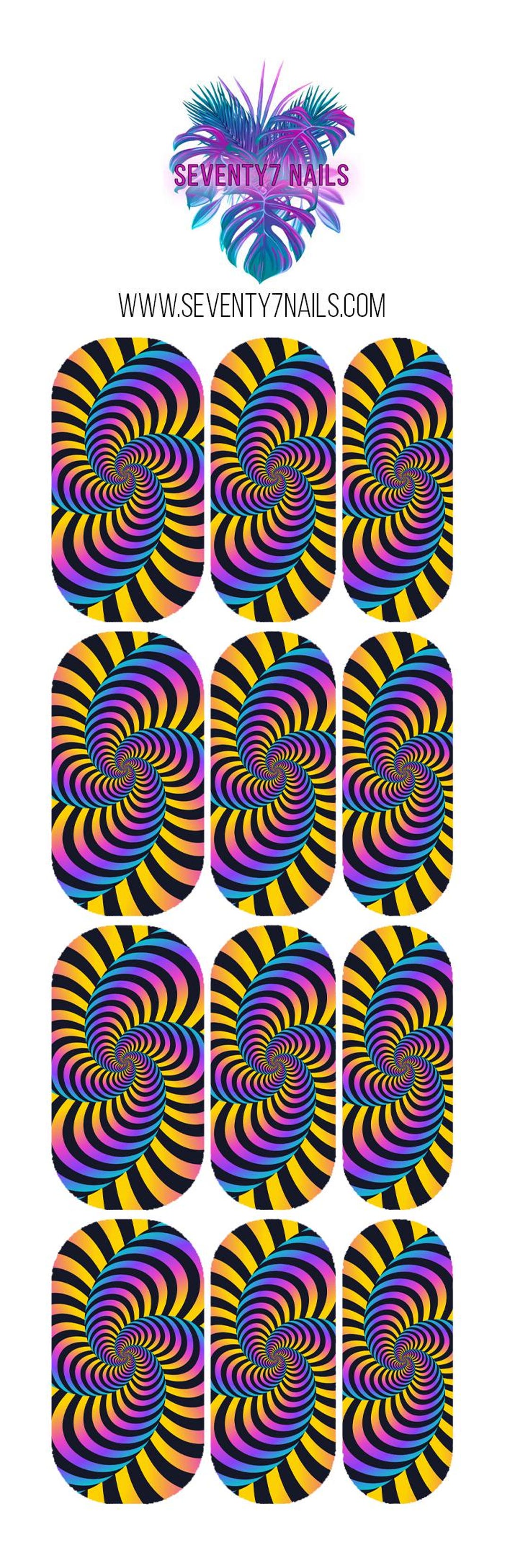 Twisted up Optical Illusion Nail Decals | 3D Trippy Waterslide Nail Art ...