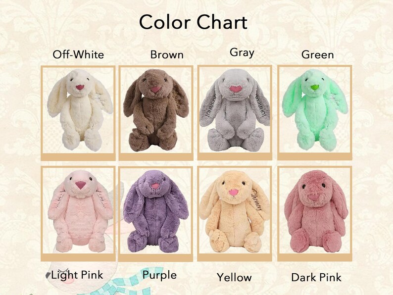Custom Embroidered Plush Bunny, Personalized Easter Gift - Etsy