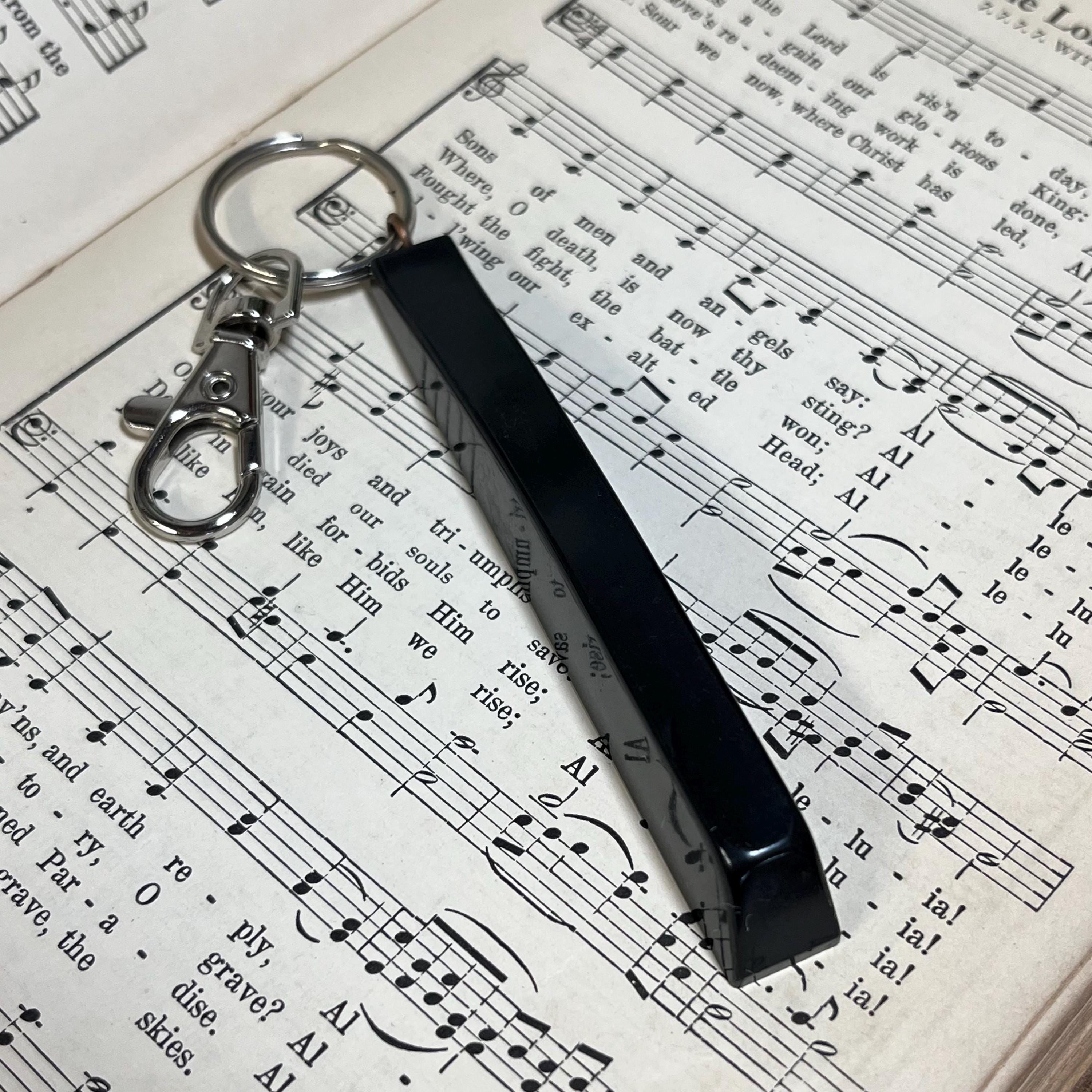 Vintage Ebony Piano Key Keychain: Repurposed Music Gift - Etsy