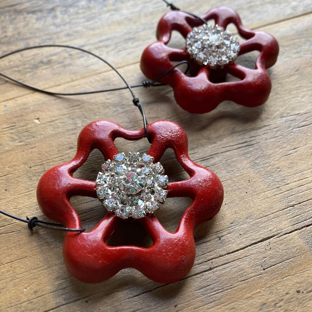 Repurposed Vintage RED Faucet Handle Christmas Ornament, Upcycled ...