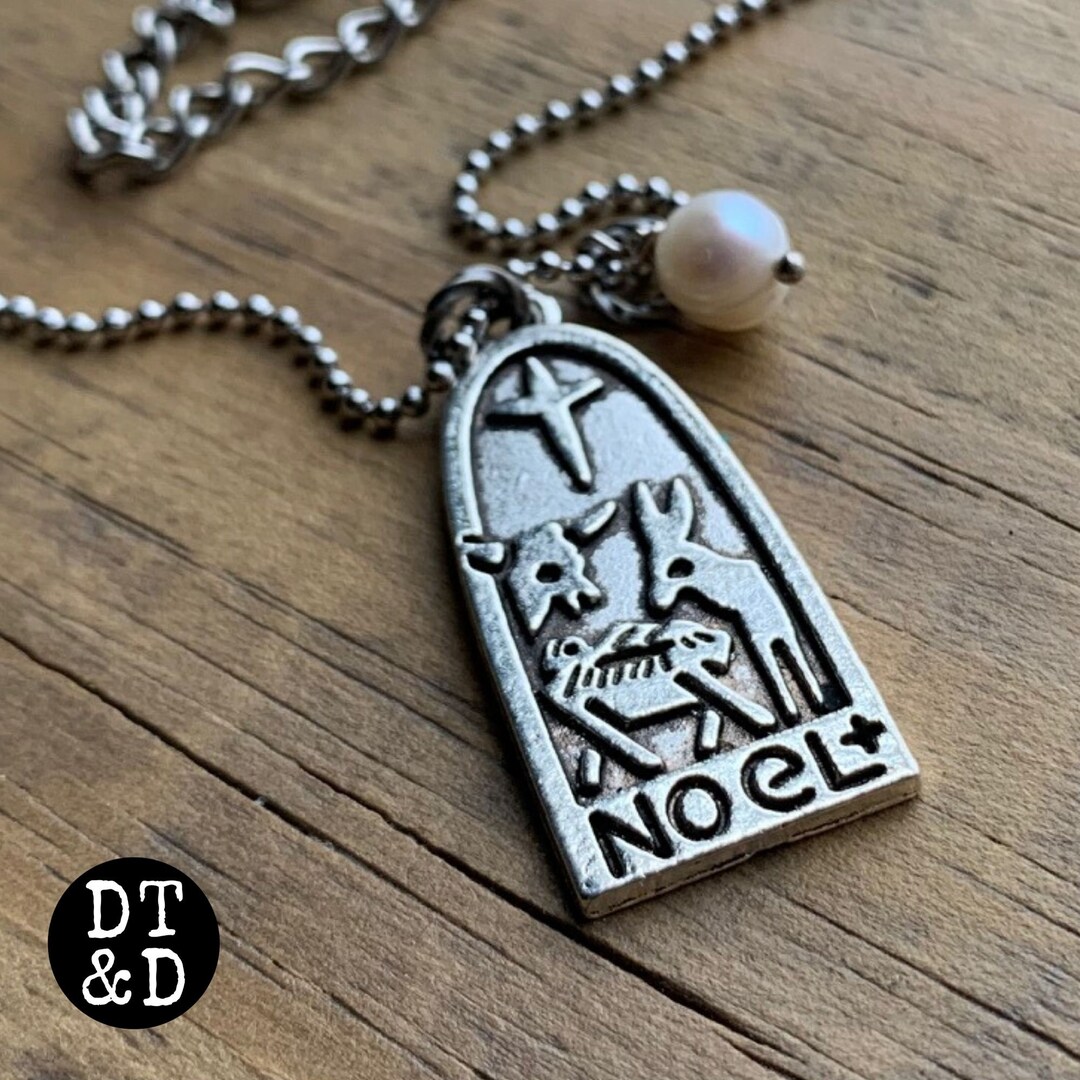 NOEL Nativity Necklace With Freshwater Pearl Simple Christmas Necklace ...