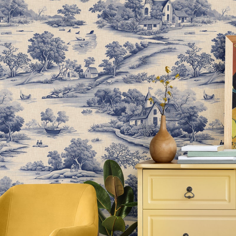 Toile Wallpaper - Etsy