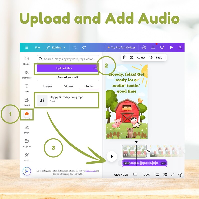 Editable Farm Birthday Video Invitation: Animated Barnyard Party (canva ...