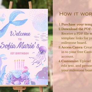 Editable Mermaid Welcome Sign Template, Mermaid Welcome Board Printable ...