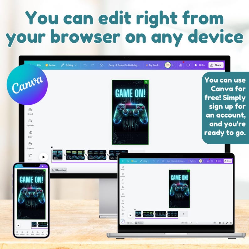 Editable Video Game Birthday Invitation: Animated Gaming Invite (canva ...