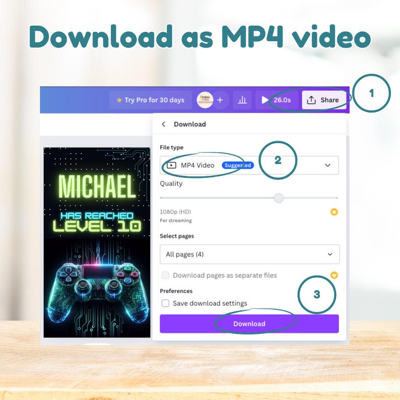 Editable Video Game Birthday Invitation: Animated Gaming Invite (canva ...