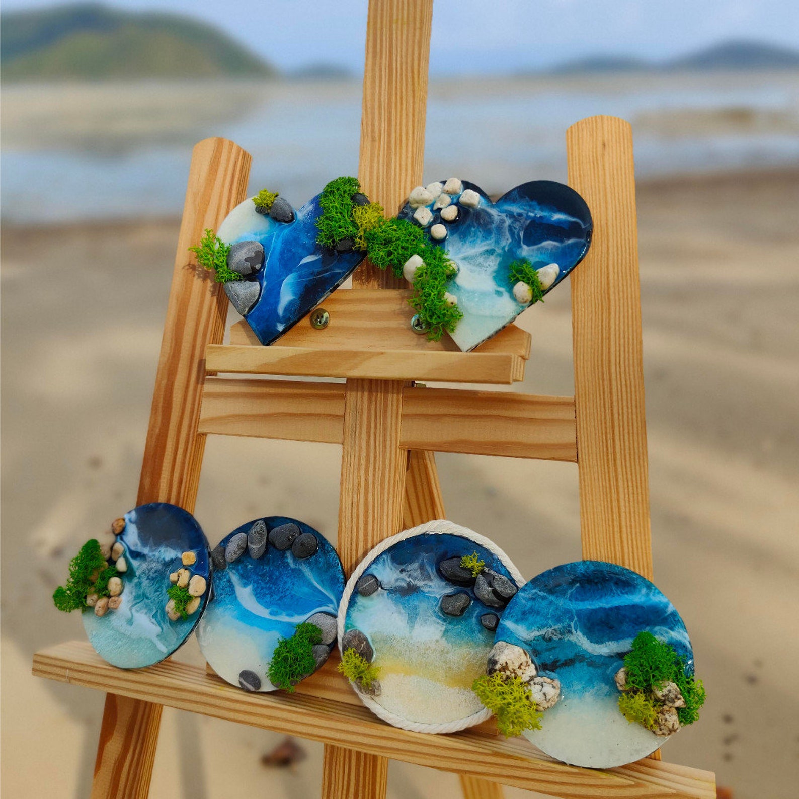 Various Magnet Epoxy Resin Moss. Round Magnet, Heart-shaped Magnet ...