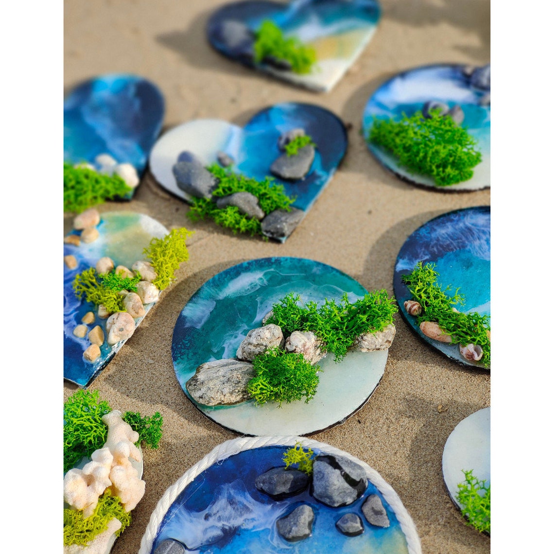 Various Magnet Epoxy Resin Moss. Round Magnet, Heart-shaped Magnet ...